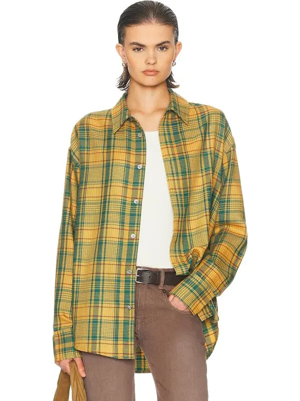 THE ELDER STATESMAN Plaid Big Shirt - Sunshine Plaid