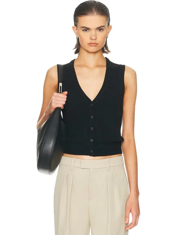 NILI LOTAN Porter Cashmere Sweater Vest - Black