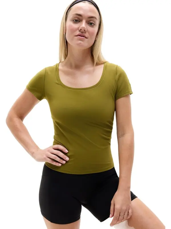 Athleta Transcend Scoop Neck Tee - Picoline Olive