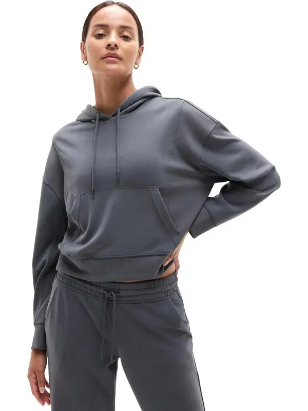 Athleta Seasoft Ribbed Hoodie - Dark Rinse