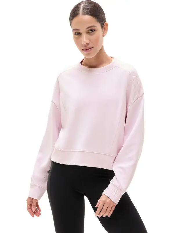 Athleta Seasoft Rib Crewneck Sweatshirt - Primrose