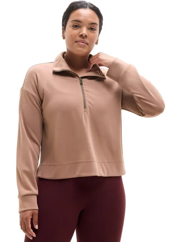 Athleta Seasoft Quarter-zip Top - Auburn