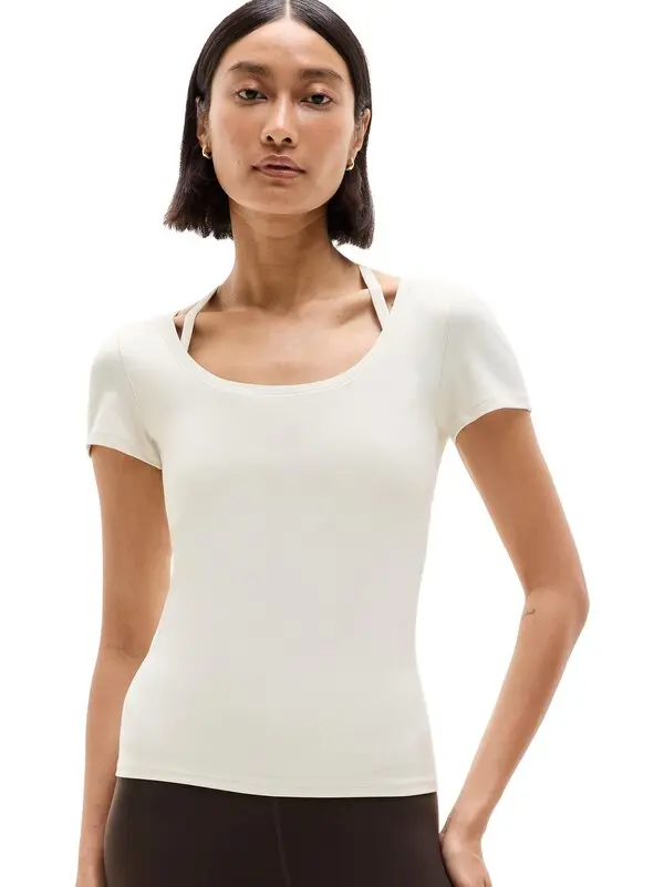 Athleta Transcend Scoop Neck Tee - Bone