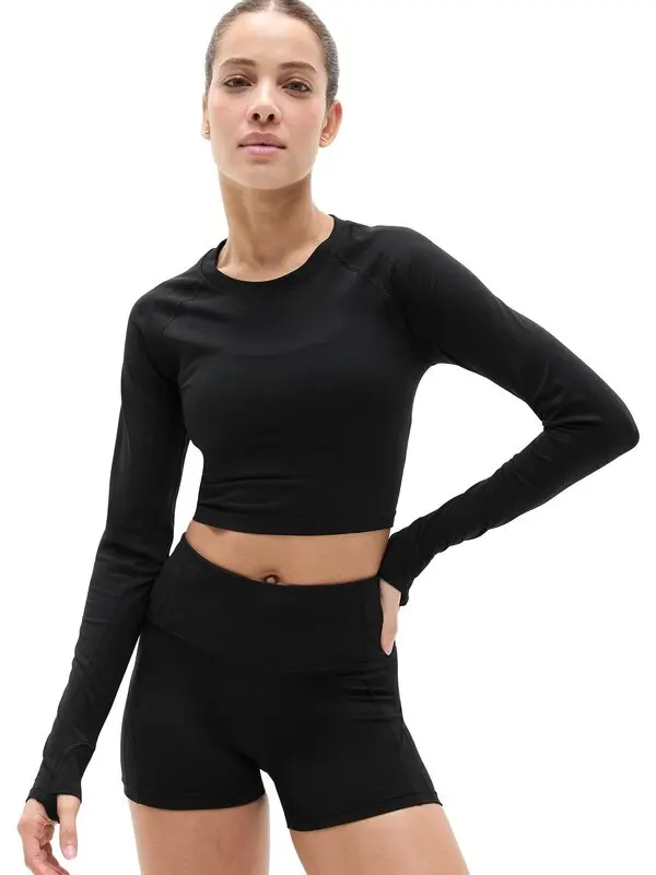 Athleta Momentum Flex Crop Top - Black