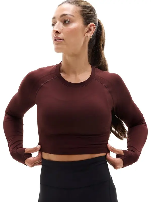 Athleta Momentum Flex Crop Top - Garnet