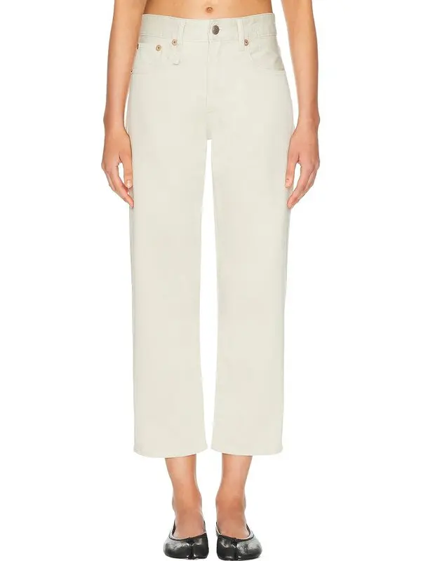 R13 Romeo Cropped Straight-leg - Ivory Sateen