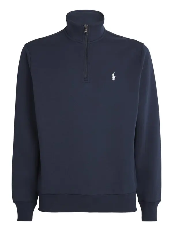Polo Ralph Lauren Cotton-blend Quarter-zip Sweatshirt - Blue