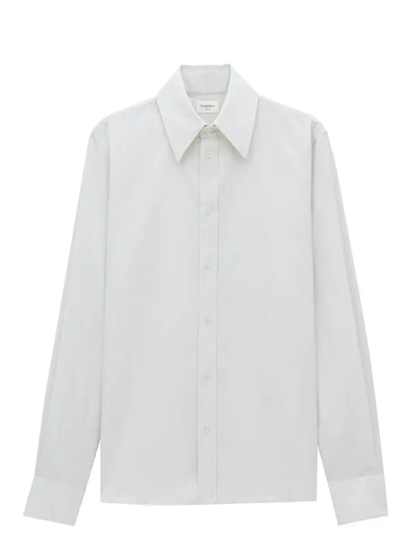 Saint Laurent Cotton Stripe Cassandre Shirt - White