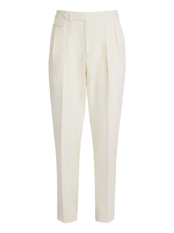 Polo Ralph Lauren Wool Tuxedo Trousers - Ivory