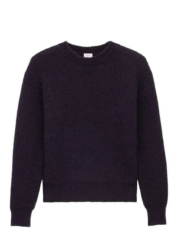 Saint Laurent Alpaca Wool-blend Crew-neck Sweater - Blue