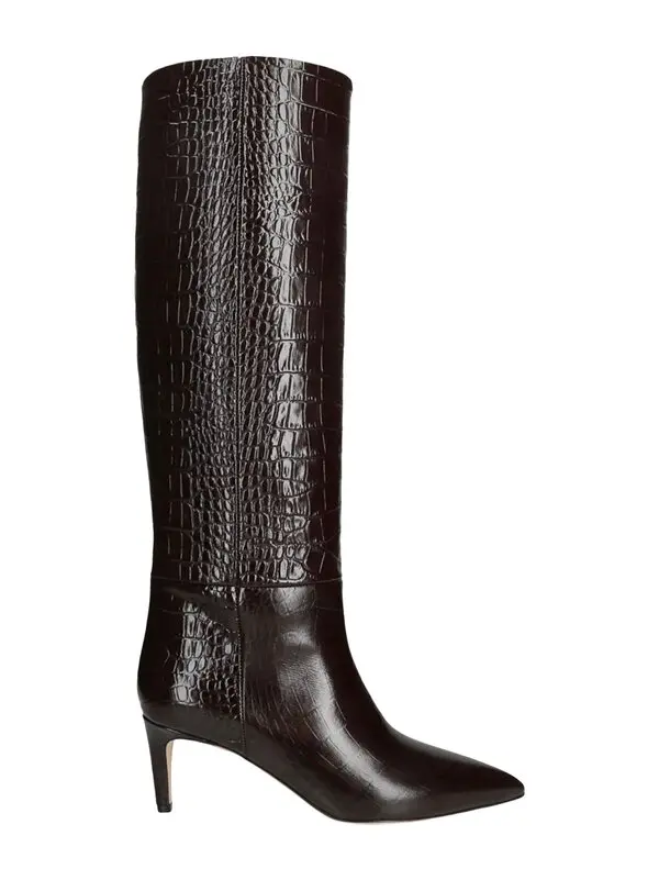 Paris Texas Croc-embossed Stiletto Boots - Brown