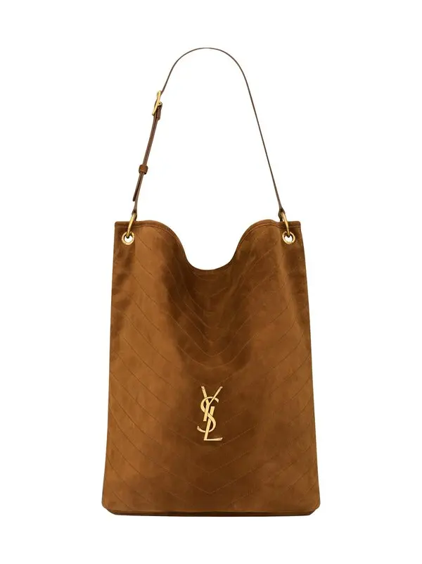 Saint Laurent Suede Niki Bucket Bag - Beige
