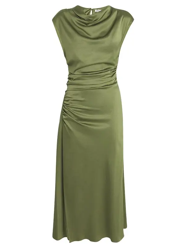 Simkhai Satin Burke Midi Dress - Green