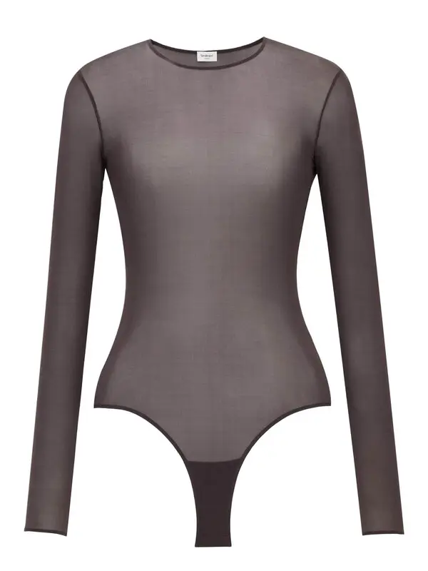Saint Laurent Stretch-jersey Bodysuit - Brown