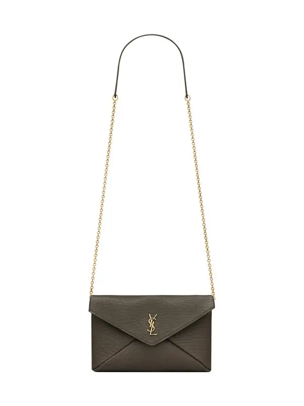 Saint Laurent Small Cassandre Chain Pouch - Green