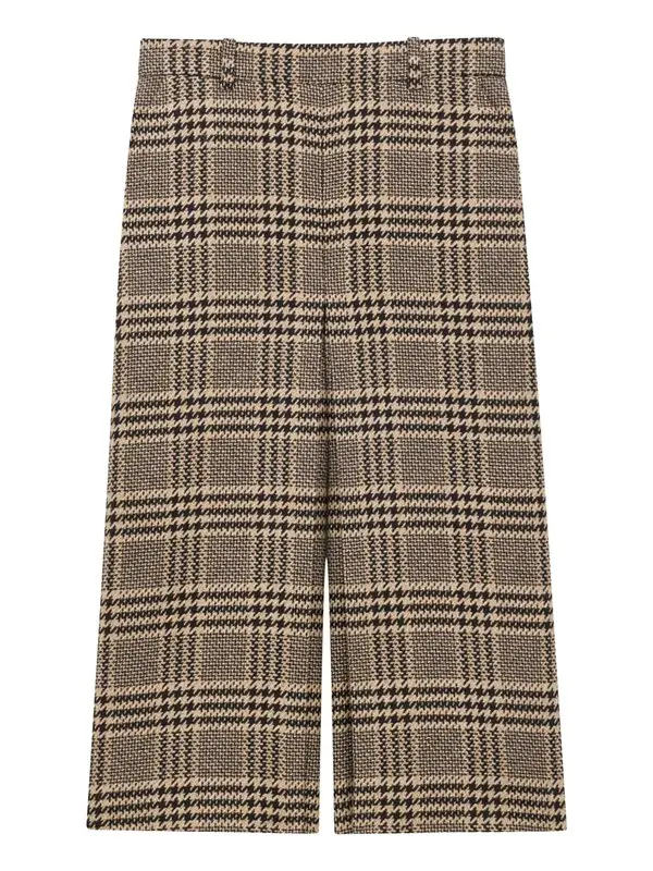 Saint Laurent Silk-cashmere Prince Of Wales Check Trousers - Grey