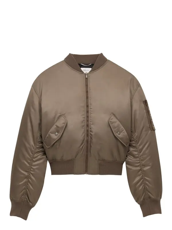 Saint Laurent Water-repellent Bomber Jacket - Beige