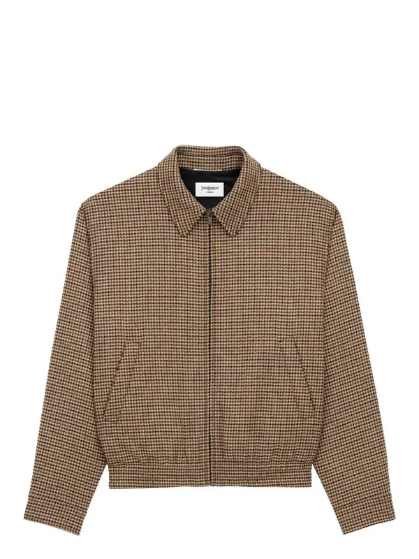 Saint Laurent Padded Puppytooth Jacket - Nude