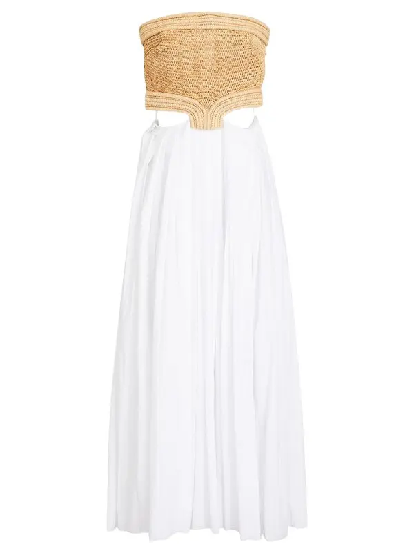 Gabriela Hearst Kai Strapless Cutout Maxi Dress - White