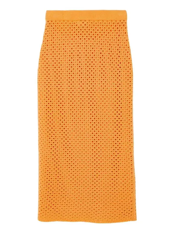 Gabriela Hearst Tana Crocheted Midi Skirt - Saffron