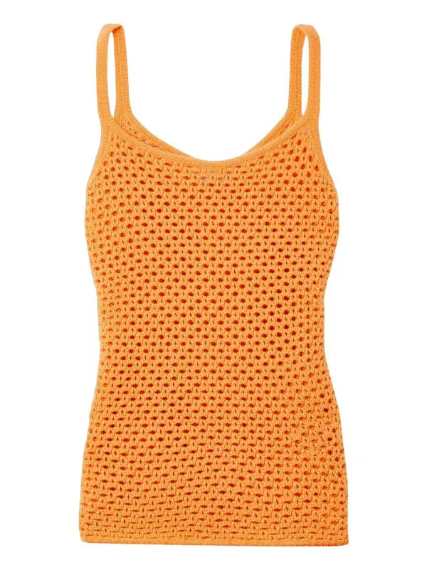 Gabriela Hearst Mali Honeycomb Knit Tank - Saffron