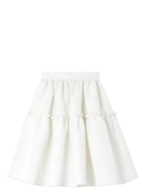 Nina Ricci Taffeta Ruffled Skirt - White