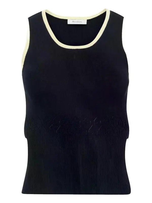 JW Anderson Contrasting-trim Tank Top - Black