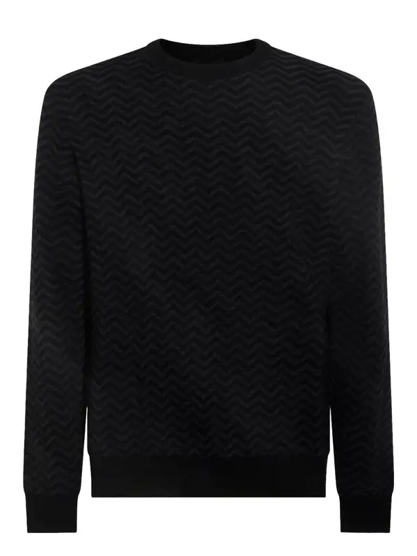Giorgio Armani Chevron-pattern Sweater - Black