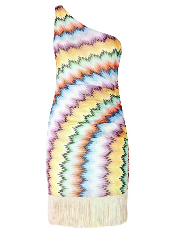 Missoni Zigzag Fringe Mini Dress - Neutrals