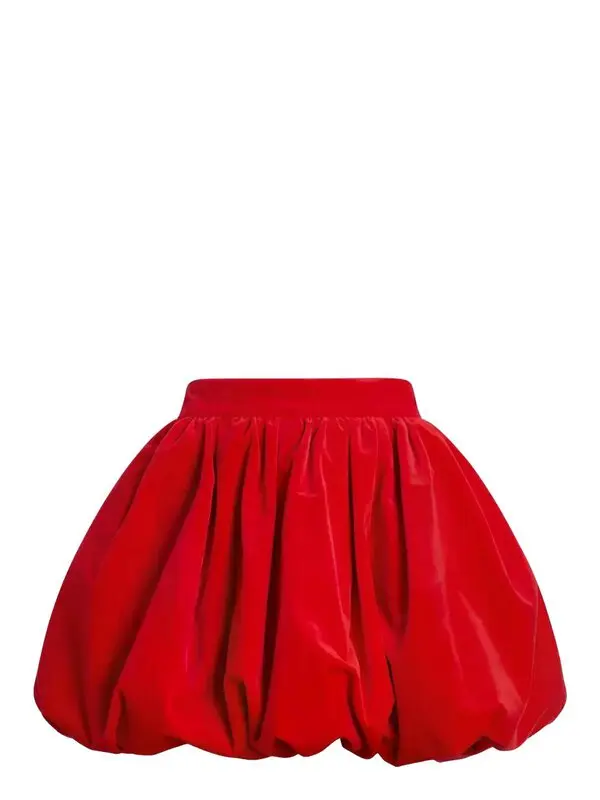 Patou Bubble Balloon Pleated Skirt - Red