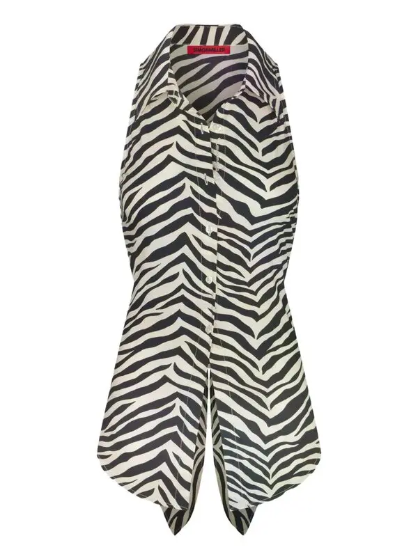 SIMONMILLER Loch Zebra Print Top - Black