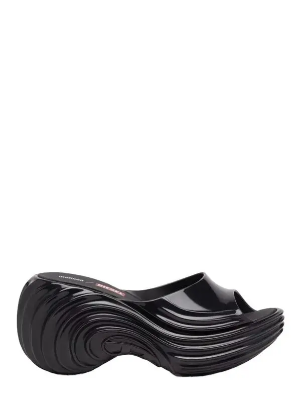 DIESEL® Platform Wave Sandals - Black