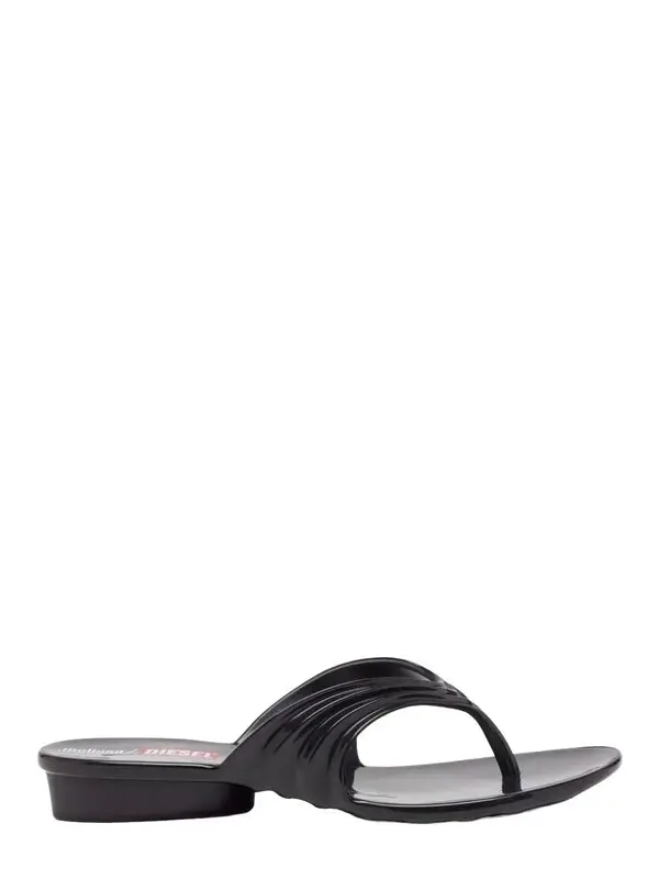 DIESEL® X Melissa Pleated Thong Sandals - Black