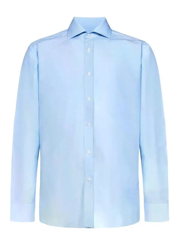 FRANZESE COLLECTION Spread-collar Long-sleeve Shirt - Blue