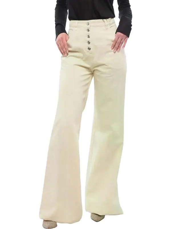 Etro Button-fastening Jeans With Embroidered Pocket - Neutrals