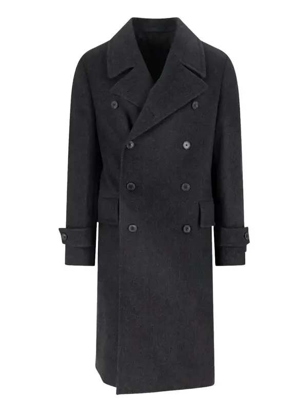Caruso Double-breasted Coat - Grey