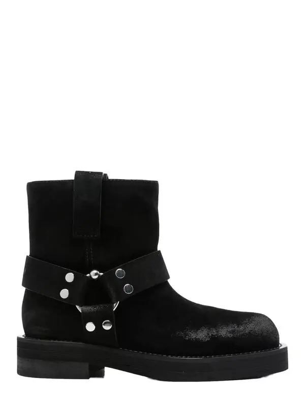 3JUIN Steve Buckle-strap Suede Boots - Black
