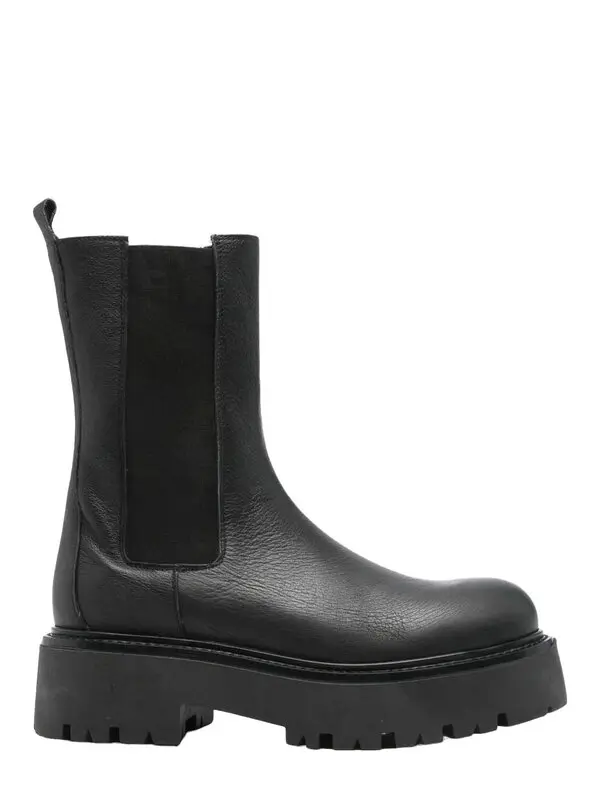 GISEL MOIRE 50mm Elastic-panel Platform Boots - Black