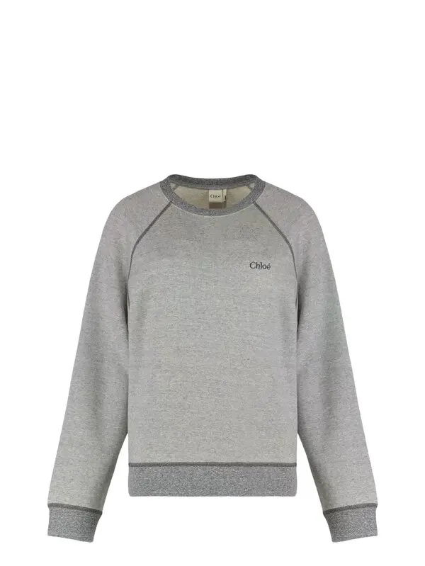 Chloé Ribbed Crew-neck Sweatshirt - Grey