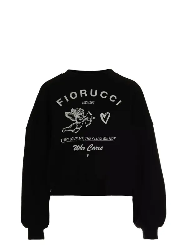 Fiorucci Cupid-print Sweatshirt - Black