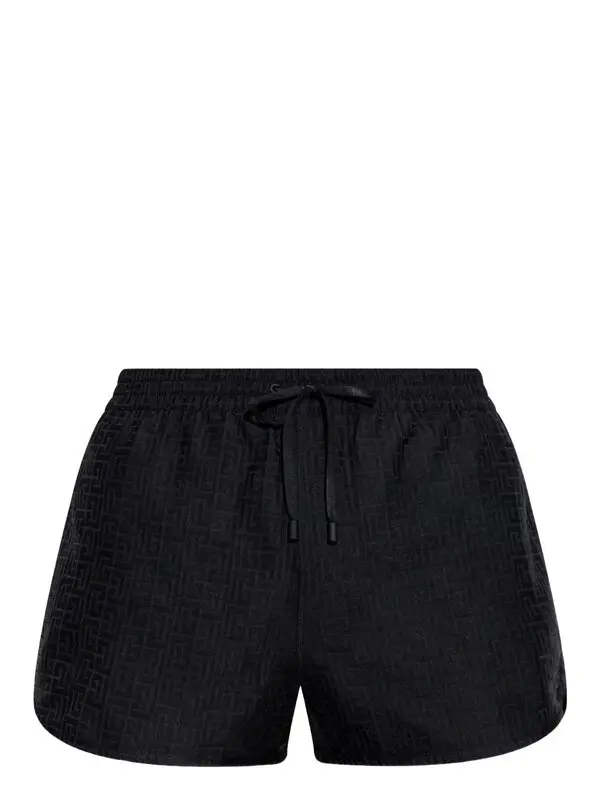 Balmain Geometric-pattern Swim Shorts - Black