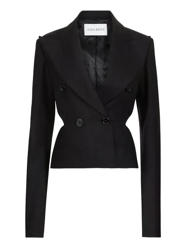 Nina Ricci Double-breasted Blazer - U9000 Black