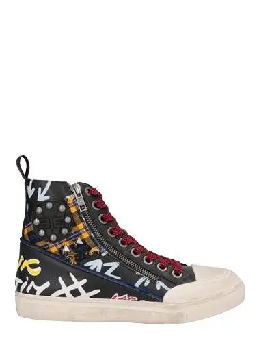 EMANUÉLLE VEE Leather High-top Sneakers - Black