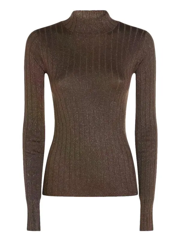Brunello Cucinelli Ribbed High-neck Sweater - Brown