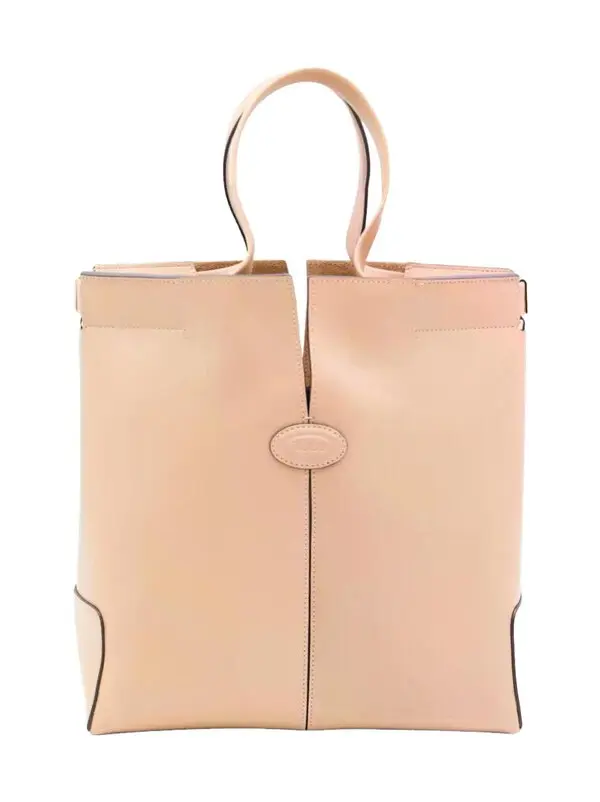 TOD'S Small Leather Top-handle Tote - Neutrals