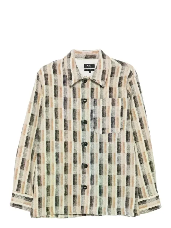 A.p.c. Checked Wool Jacket - Neutrals