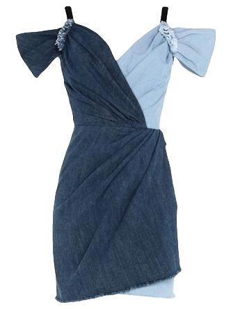 Dolce & Gabbana Two-tone Denim Bodycon Mini Dress - Blue