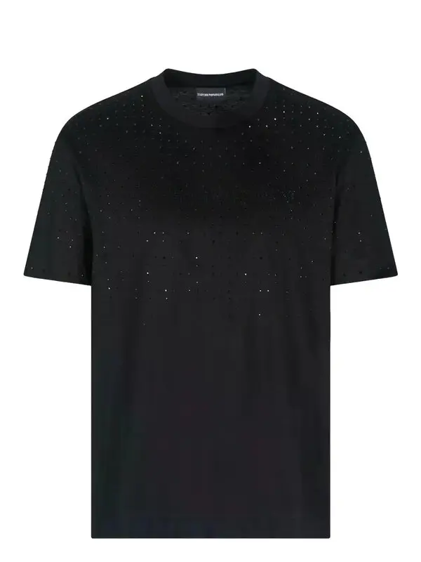 Emporio Armani Crystal-embellished T-shirt - Black