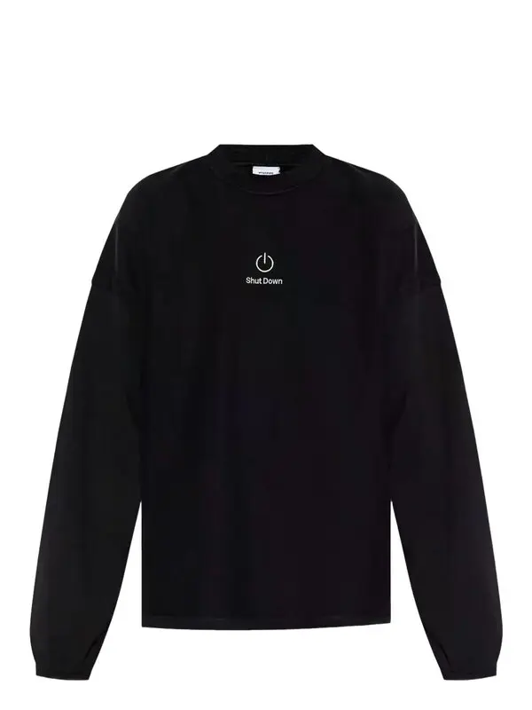 Vetements Embroidered Cotton T-shirt - Black