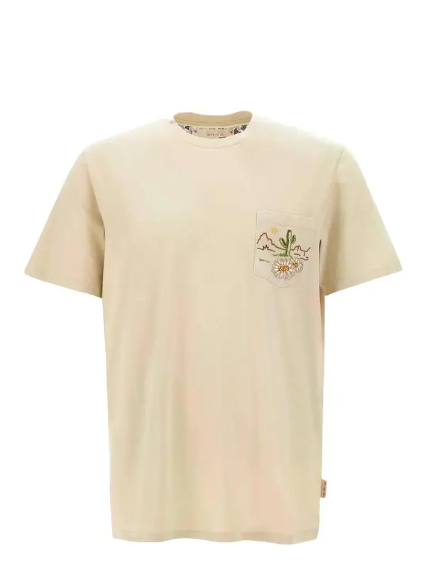 BOB Embroidered-pocket T-shirt - Neutrals